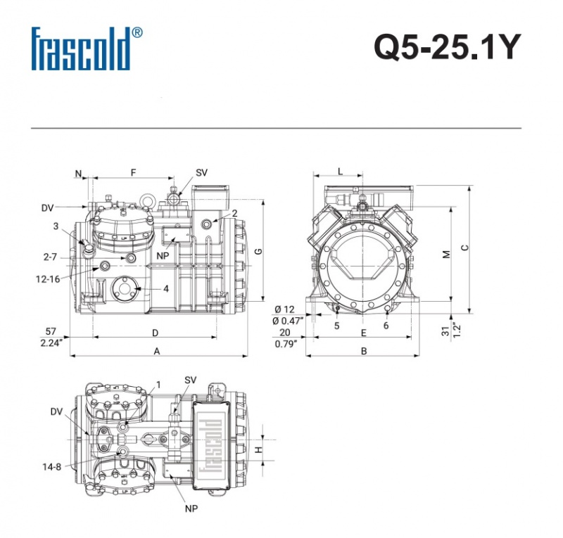 Frascold semi-hermetic compressor Q5-25.1Y | DTN Group | DTN Group - Echipamente frigorifice și ...